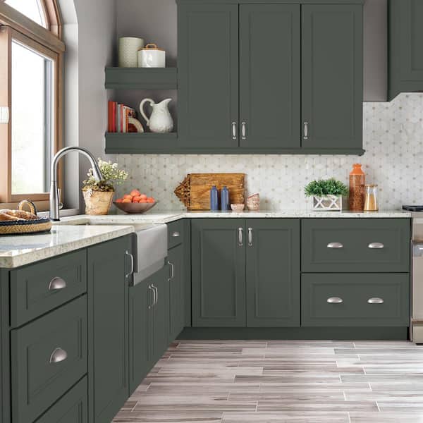 BEHR PREMIUM 1 gal. N410 7 North Woods Satin Enamel Interior Exterior Cabinet Door Trim Paint 752301 The Home Depot