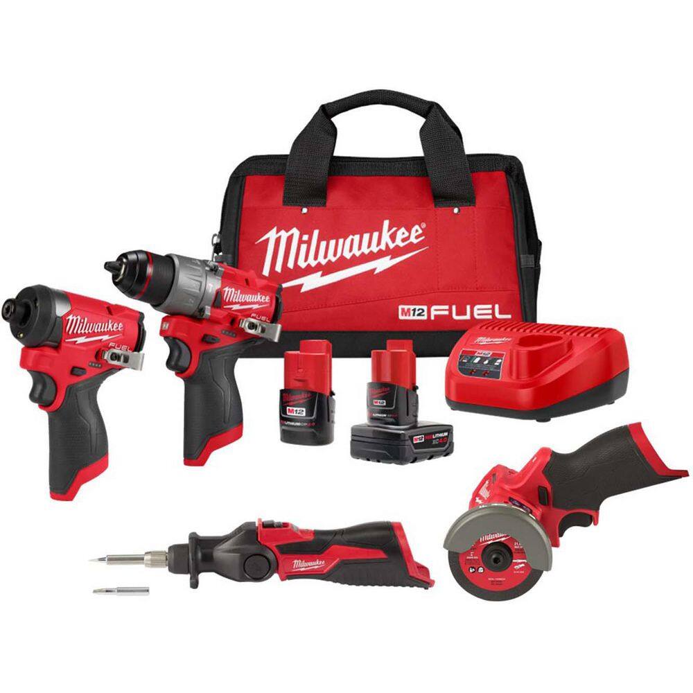 Milwaukee M12 FUEL 12-Volt Li-Ion Brushless Cordless Hammer Drill ...
