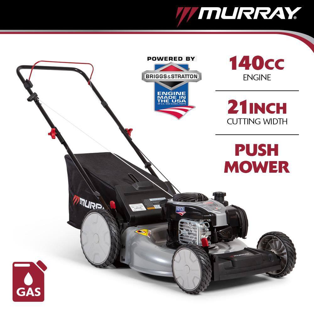 Murray 21 in. 140 cc Briggs and Stratton Walk Behind Gas Push Lawn ...