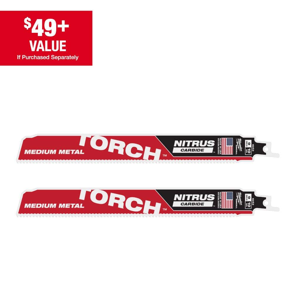 Milwaukee 9 in. 10 TPI TORCH Nitrus Carbide Teeth Medium Metal Cutting ...