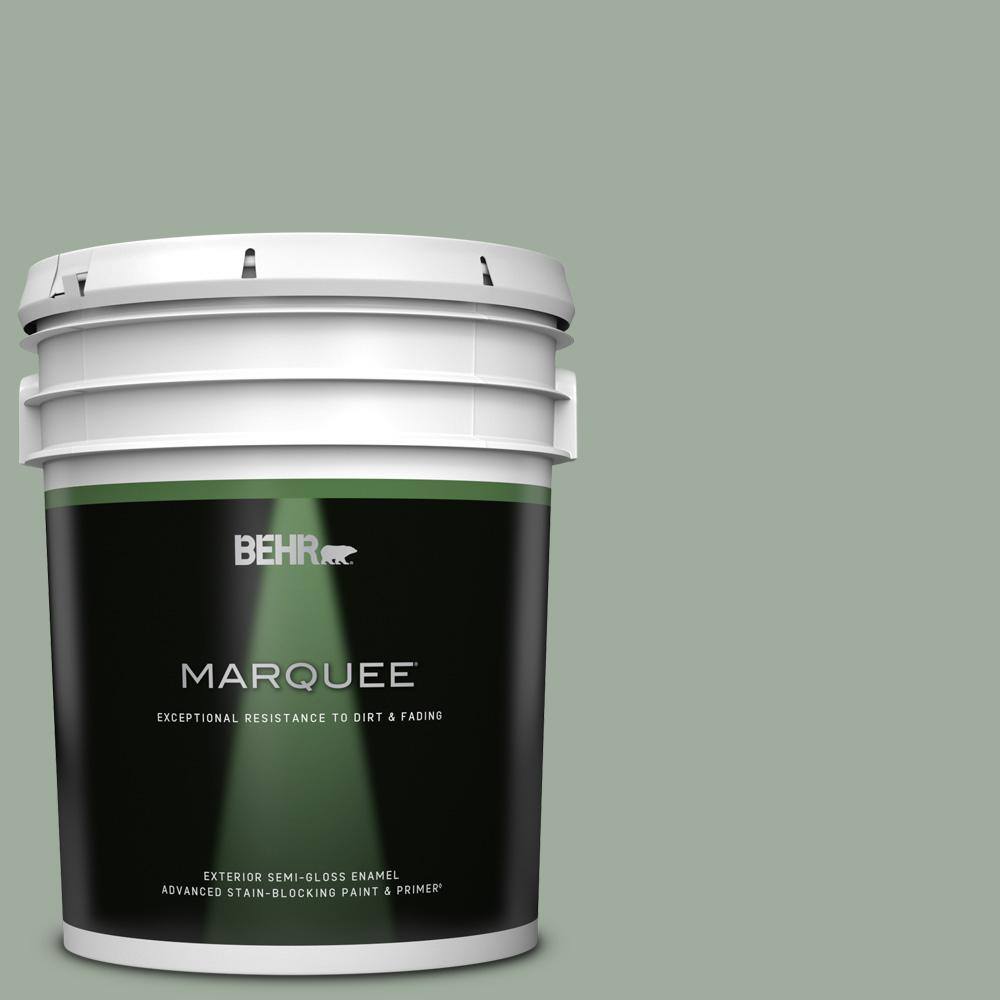 BEHR MARQUEE 5 gal. #PPU11-15 Green Balsam Semi-Gloss Enamel Exterior ...