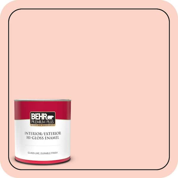 BEHR PREMIUM PLUS 1 qt. #200A-2 Coral Cream Hi-Gloss Enamel Interior ...