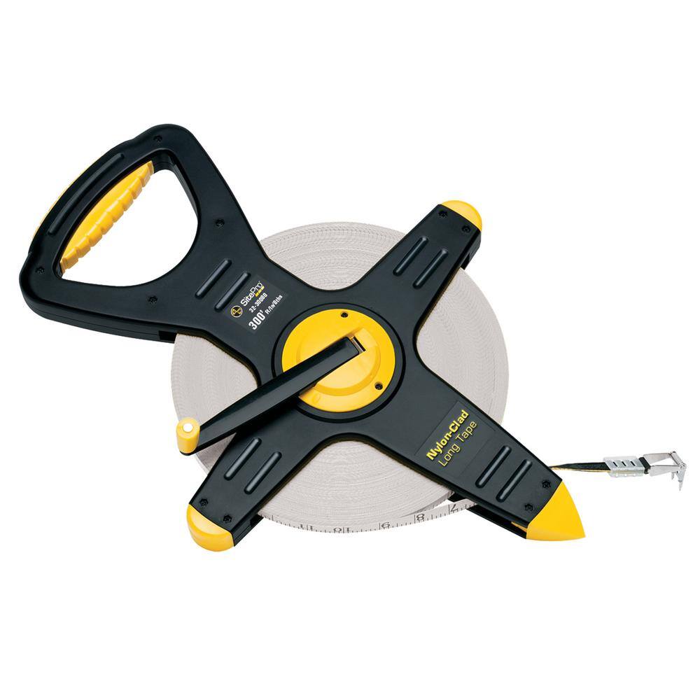 SitePro 1/2 in. x 300 ft. Nylon Coated Steel Tape Measuring 32-30080B ...