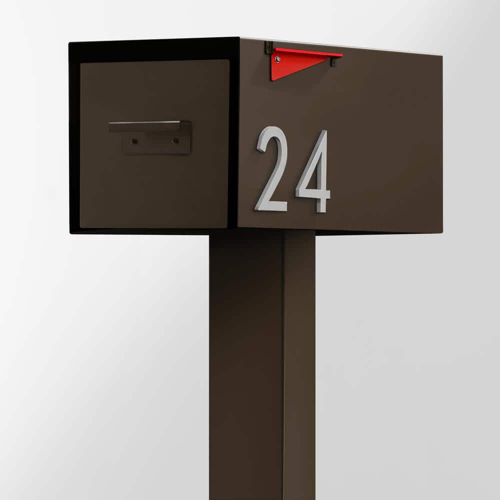 POST & PORCH Malone Post Mounted Mailbox malone-brown - The Home Depot