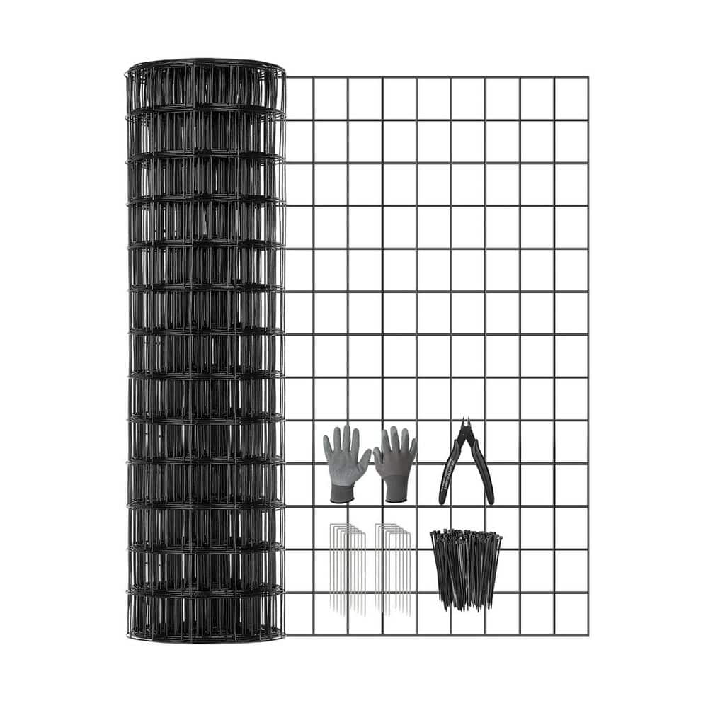 .N/A 24 in. x 59 ft. PVC Coated Welded Wire Fence Metal Garden Border ...