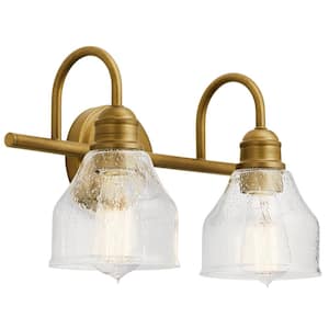 KICHLER Avery 33.25 in. 4-Light Brushed Nickel Vintage Bathroom Vanity ...