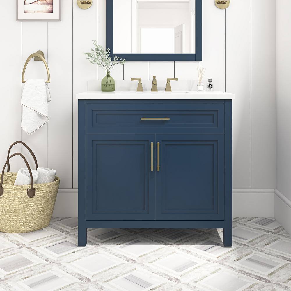 Home Decorators Collection Mayfield 36 in. Single Sink Grayish Blue ...