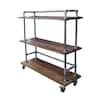 PIPE DECOR Restore Trail Brown Bar Cart Kit with 3-Solid Wood Shelves ...