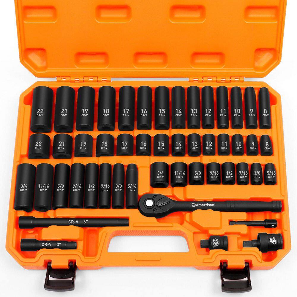 MYWISH 3/8 in. Drive Impact Socket Set 50-Piece SF-MYISS0001 - The Home Depot