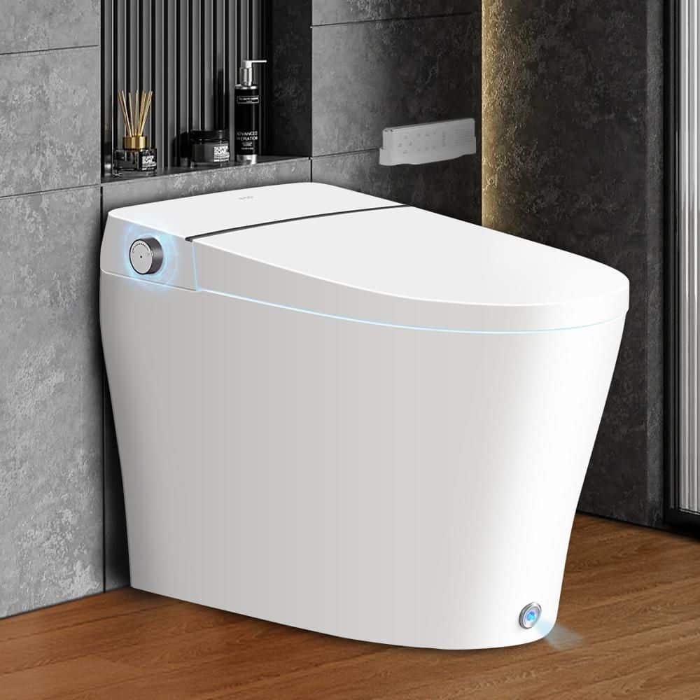 EPLO Smart Bidet Toilet with Auto Open/Close Lid, Foot Kick Flush/Open ...