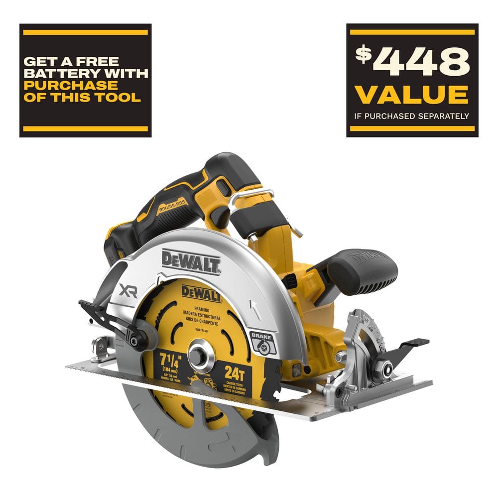 DEWALT 20-Volt MAX 7-1/4 in. Cordless Circular Saw (Tool Only) DCS590B ...