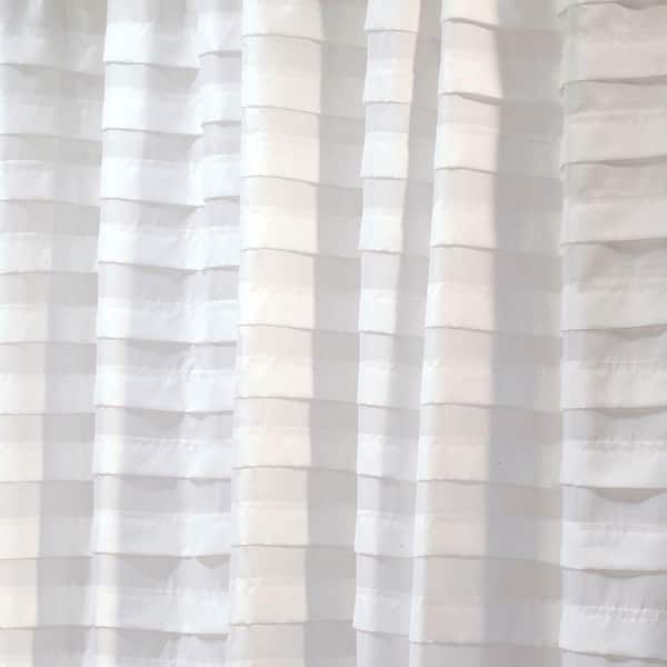 interDesign 72 in. Tuxedo Shower Curtain in White 22280 - The Home Depot