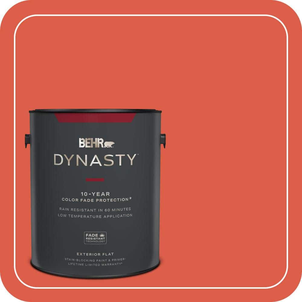 BEHR DYNASTY 1 gal. #P180-6 Pimento Flat Exterior Stain-Blocking Paint ...