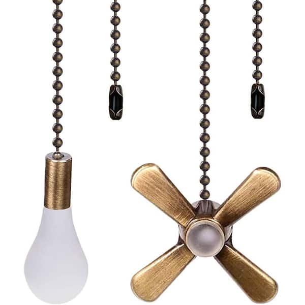 phyfalip 13.6 in. Ceiling Fan Pull Chains with Connector Fan Pull Set 2 ...