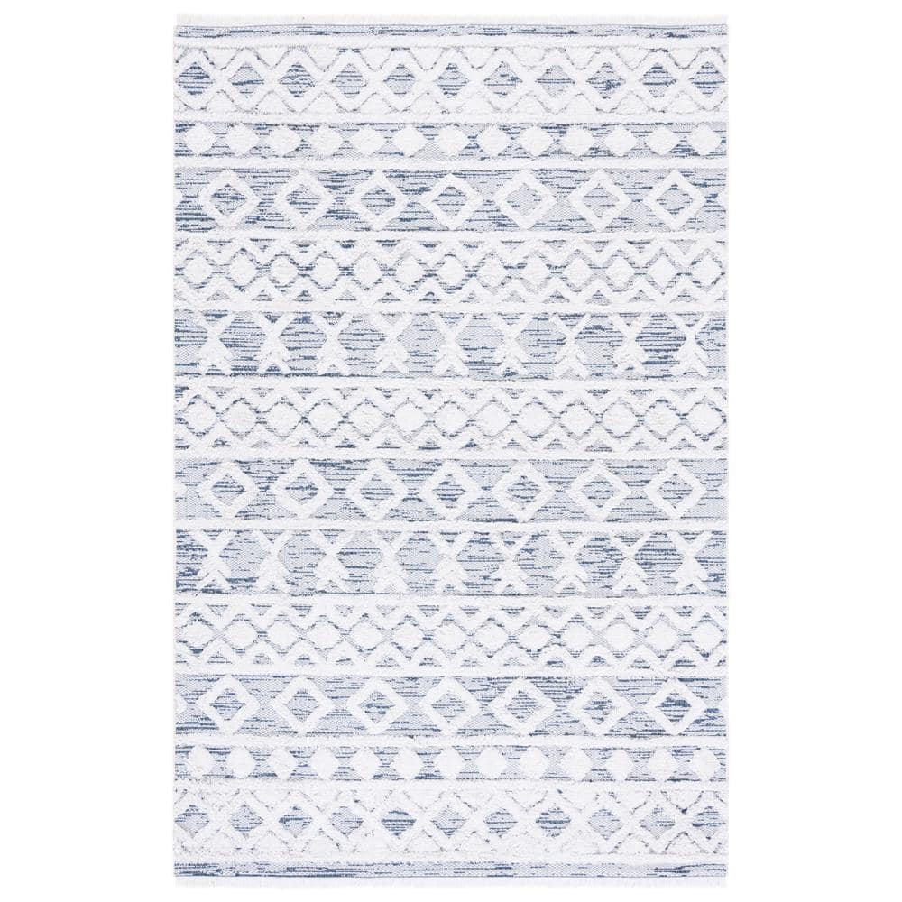 SAFAVIEH Augustine Navy/Ivory 6 ft. x 10 ft. Chevron Striped Area Rug ...