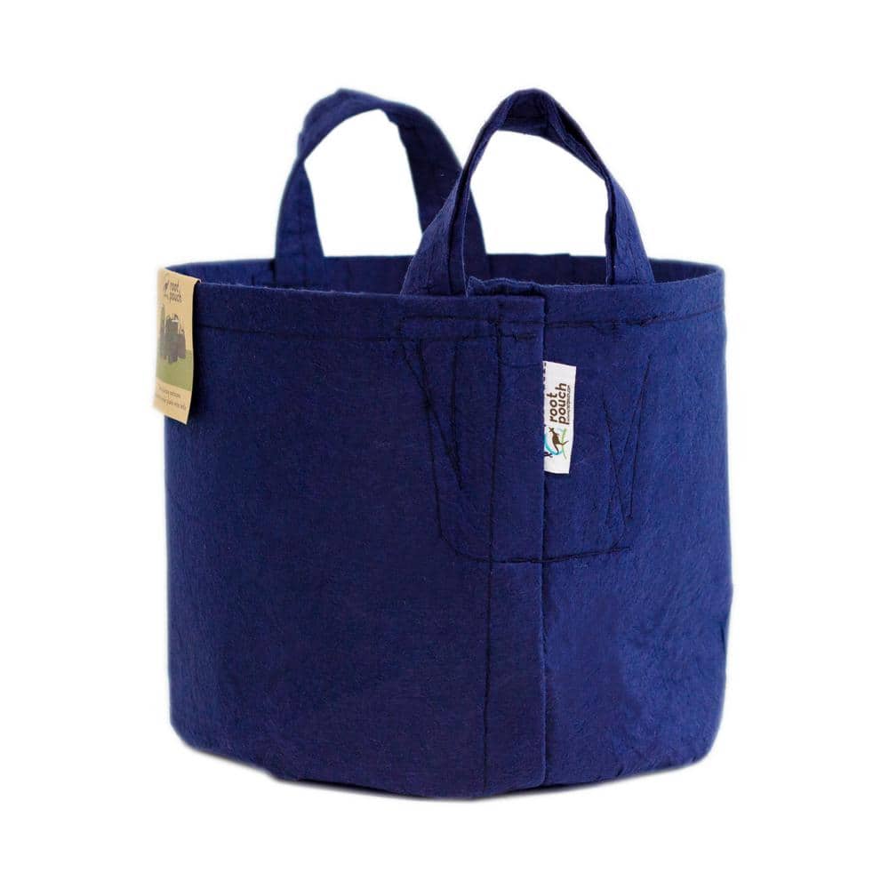 Root Pouch 2 Gal. Navy Blue Breathable Fabric Planting Containers and ...