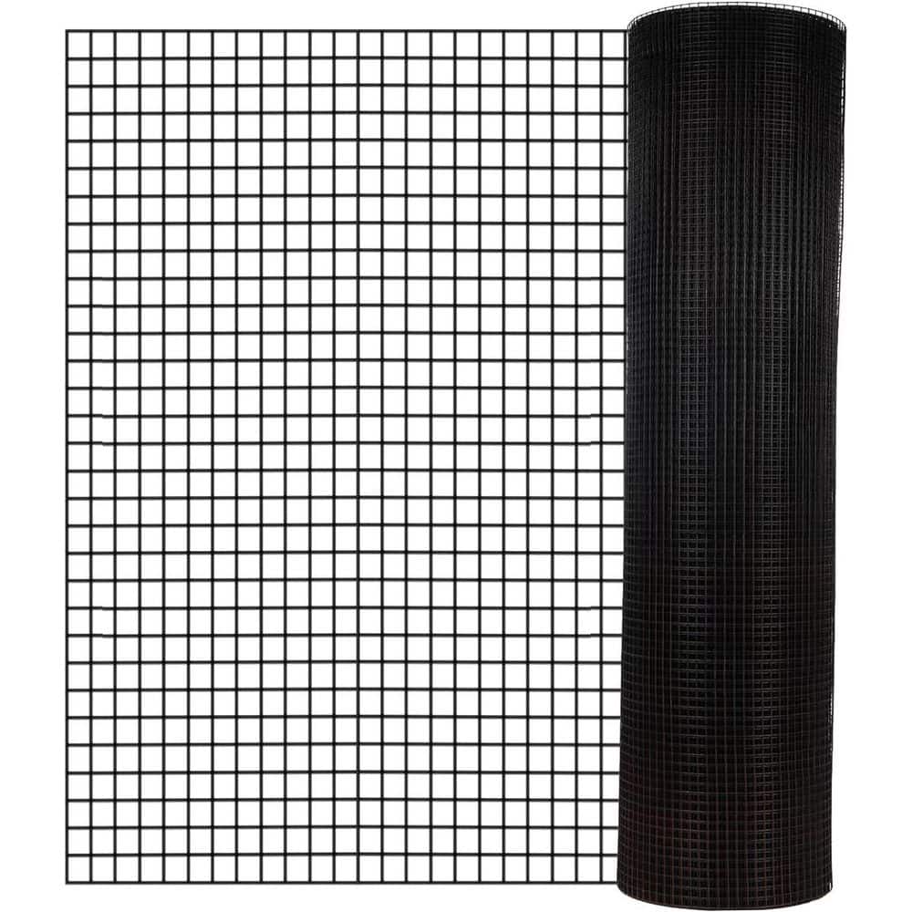 Hardware Cloth PVC Coated Wire Mesh 48 x 50' 1/2 Mesh Black Vinyl ...