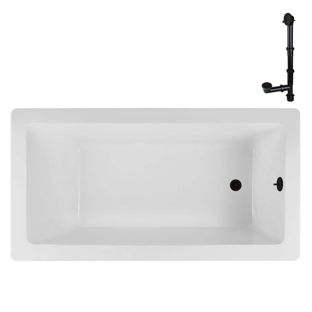 Streamline N-4060-703-ORB 60 in. x 32 in. Rectangular Acrylic Soaking ...