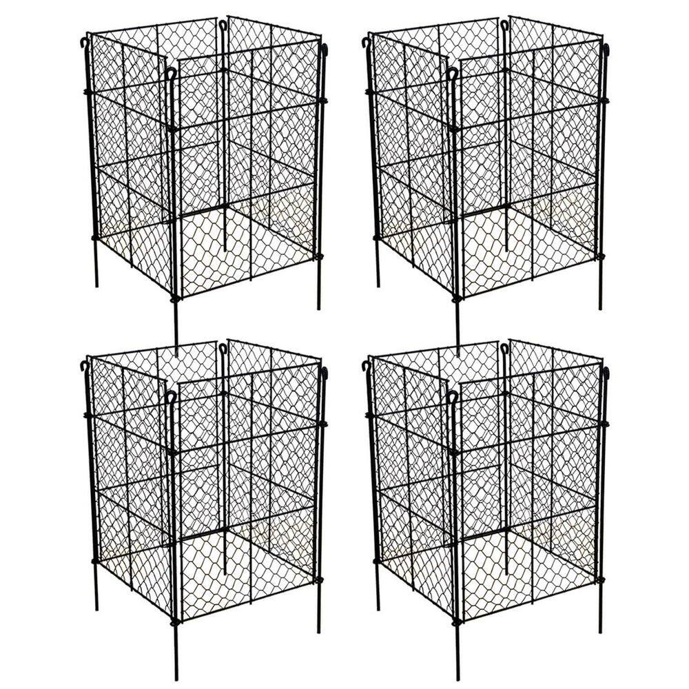 MOEPISY 4-Pack Outdoor Metal Plant Cage Protectors from Animals-12.6 in ...