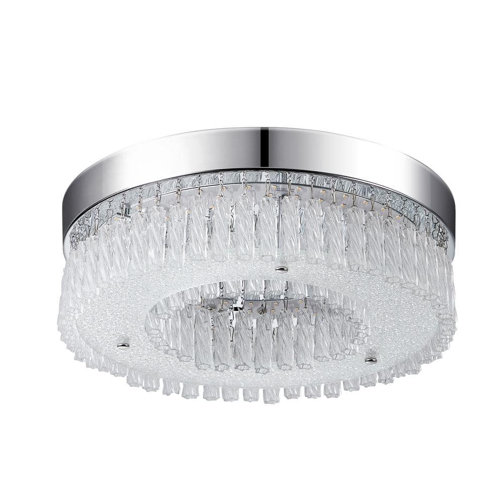 Tidoin 1-Light Integrated LED Chrome Flush Mount Ceiling Light ...
