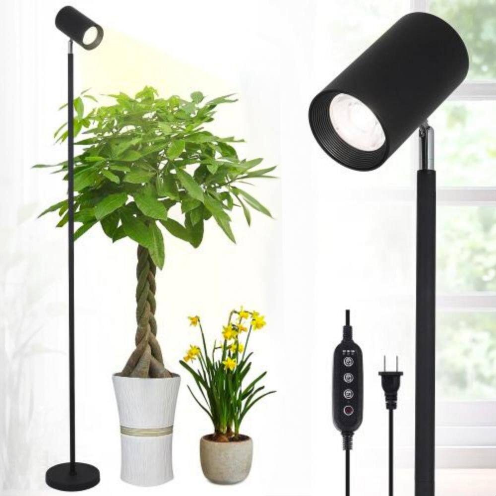 WRIGHTMASTER 75 in. LED Black Metal Grow Light, 20W 4000K Floor Lamp ...