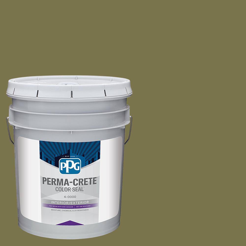 Perma-Crete Color Seal 5 gal. PPG1113-6 Green Briar Satin Interior ...