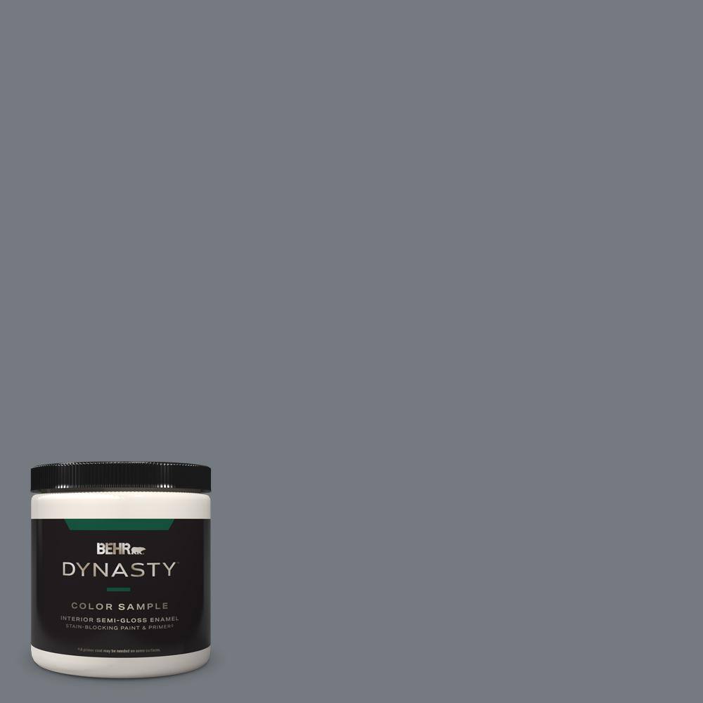 BEHR DYNASTY 8 oz. #N510-5 Liquid Mercury color One-Coat Hide Semi ...