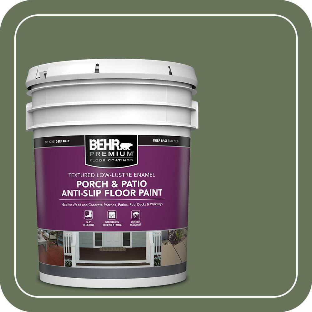 BEHR PREMIUM 5 gal. #PPU10-01 Scallion Textured Low-Lustre Enamel ...