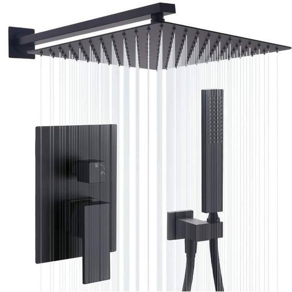 GIVING TREE 1-Handle 2-Spray Square Wall Mount Shower Faucet with 12 in ...