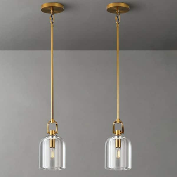 YUYI 1-Light Gold Pendant Light, Modern Indoor Pendant Light with ...