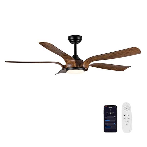 MODERN HABITAT LuxeAir 56 in. Indoor/Outdoor Brown and Matte Bblack ...