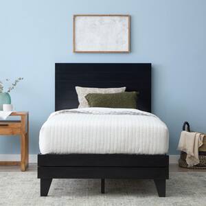 Brookside Mabel Black Wood Frame King Platform Bed with Shiplap ...