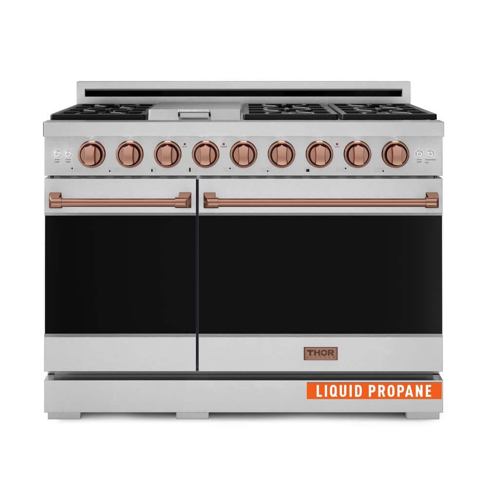 Thor Kitchen Gordon Ramsay Series 48 in. 6-Burners Double Oven Gas ...