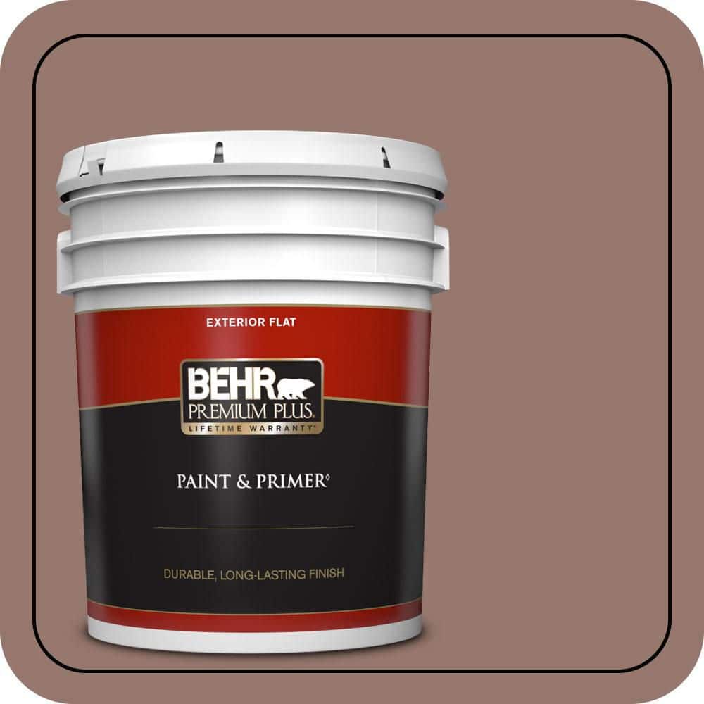 BEHR PREMIUM PLUS 5 gal. #N160-5 Chocolate Delight Flat Exterior Paint ...