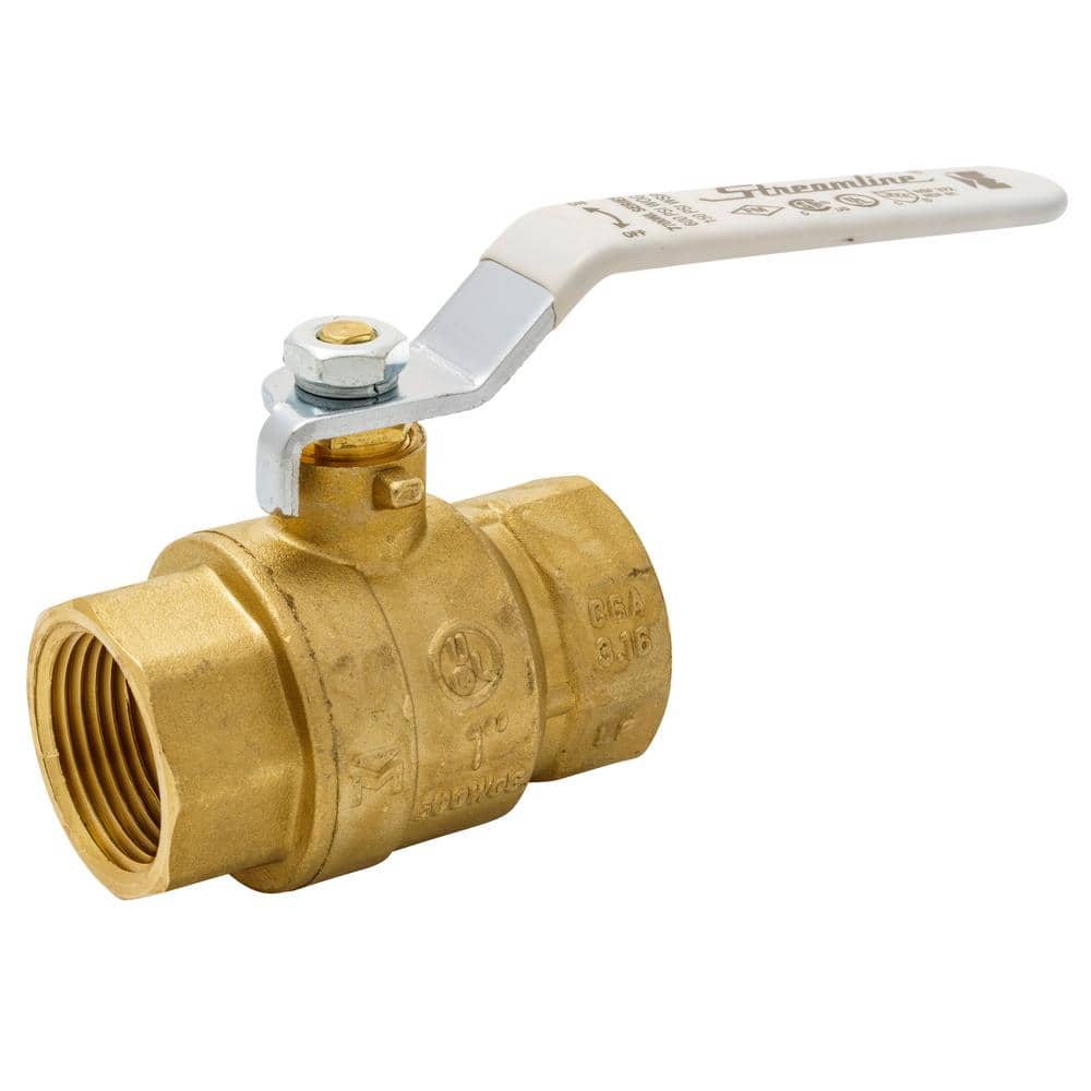 Streamline 1 in. Brass FPT Full Port Packing Gland Ball Valve 117-825H ...
