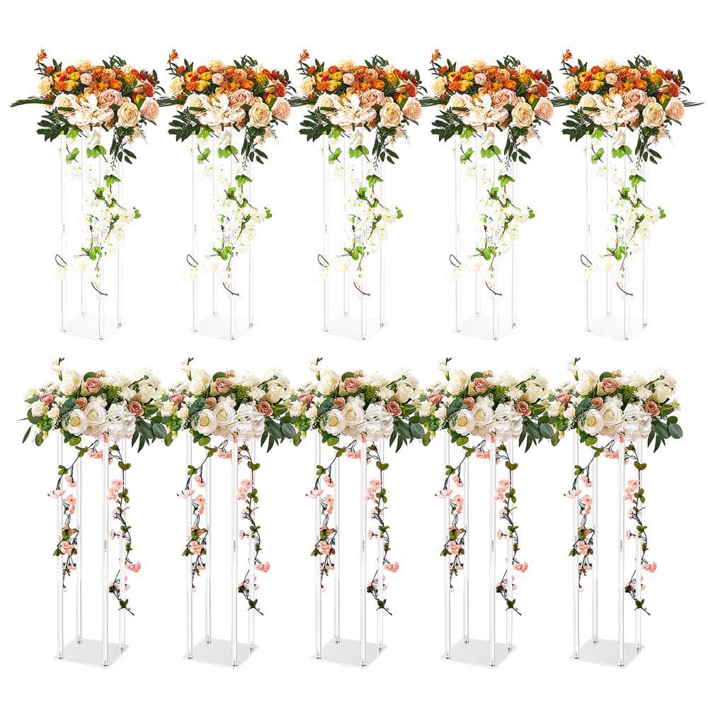 VEVOR 10-Piece 23.6 in. 60 cm High Wedding Flower Stand with Acrylic ...