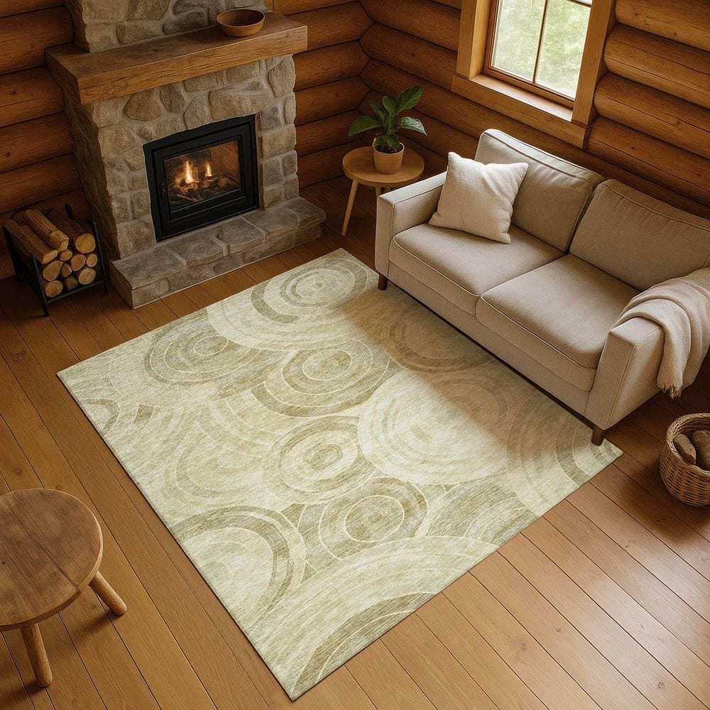 Addison Rugs Mayfield Premium Machine Washable Abstract AMF1750 Wheat 9 ...