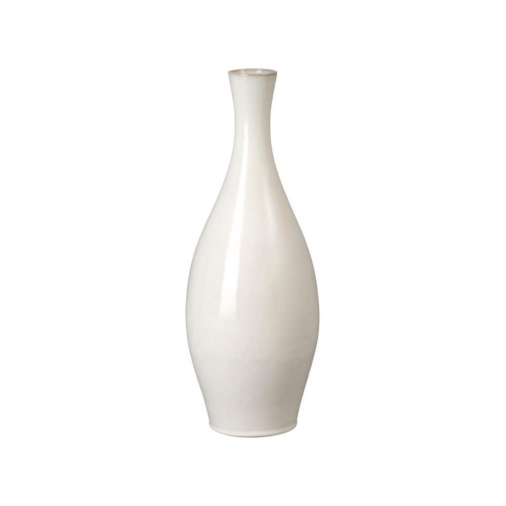 Emissary 23 in. H Round Ceramic Vase in Moon White with High-fire ...