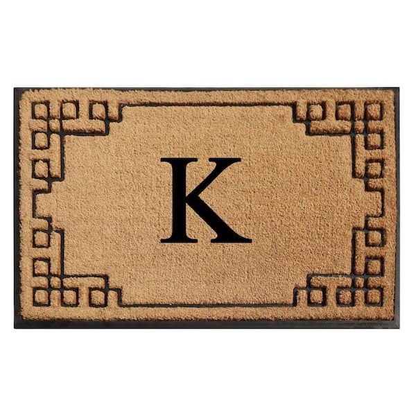 A1HC Natural Coir and Rubber Doormat, Black/Beige, 24 in. x 39 in., Thick and Non-Slip Durable ...