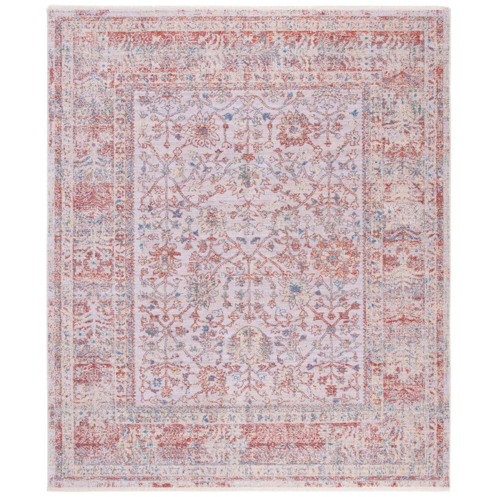 SAFAVIEH Hellenic 8 ft. x 10 ft. Ivory/Rust Border Distressed Area Rug ...