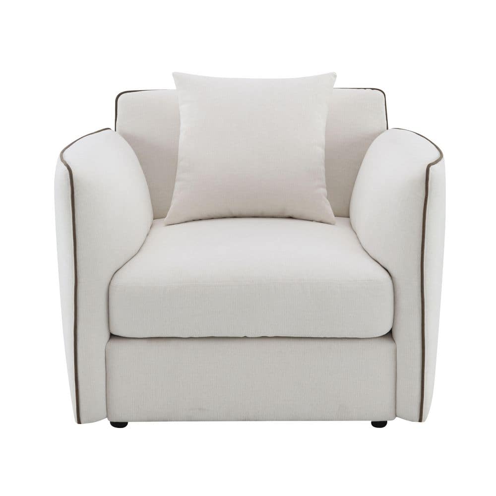 Acme Furniture Yolanda Beige Chenille Arm Chair LV03607 - The Home Depot