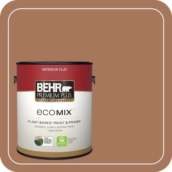 BEHR PREMIUM PLUS 1 gal. #240F-5 Toasted Chestnut Flat EcoMix Plant ...