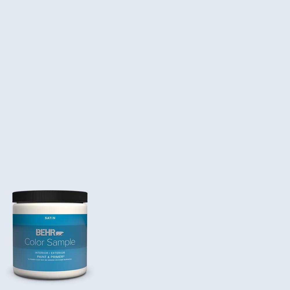 BEHR PREMIUM PLUS 8 oz. #M540-1 Bellflower Blue Satin Enamel Interior ...
