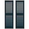 Builders Edge 14.5 in. x 52 in. Louvered Vinyl Exterior Shutters Pair ...