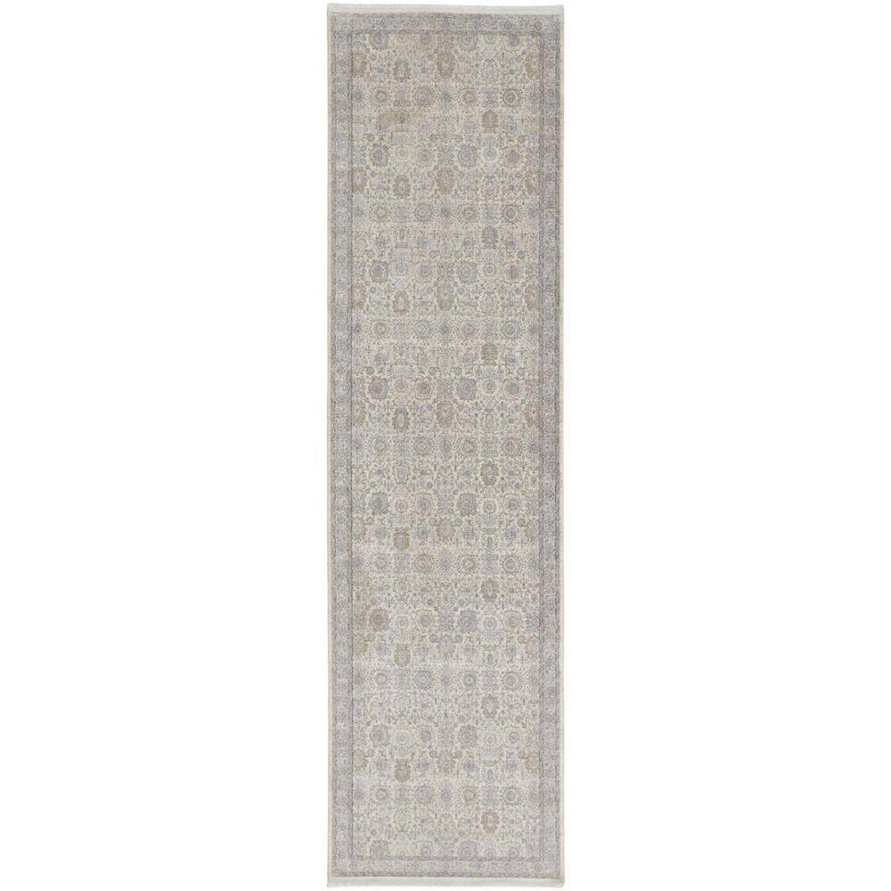 HomeRoots 2 ft. x 12 ft. Gray, Ivory Oriental Runner Rug 2000567457 ...