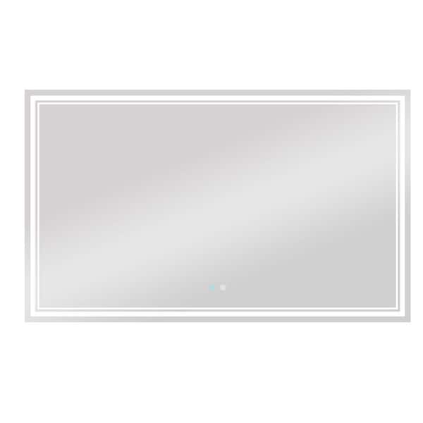 ANGELES HOME 60 in. W x 36 in. H Rectangular Frameless Anti-Fog Touch ...