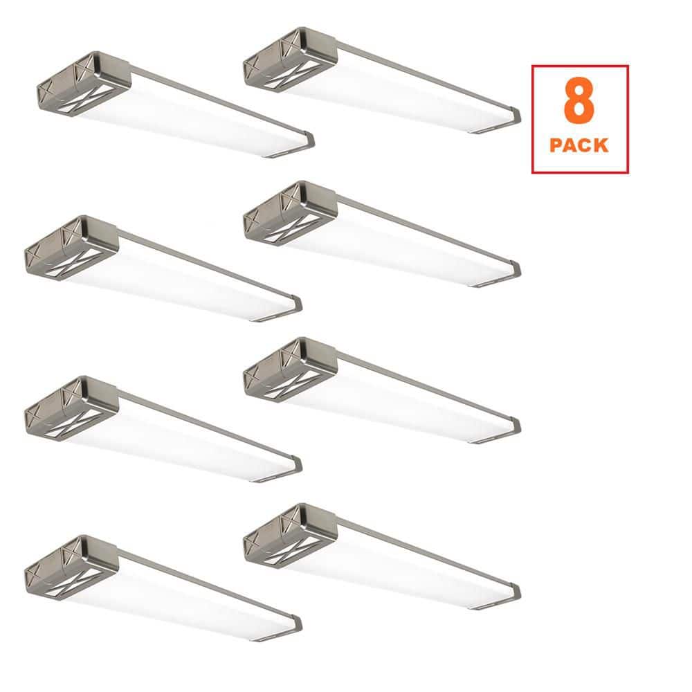 Commercial Electric 8-Pack 4 ft. Brushed Nickel Decorative End Caps ...