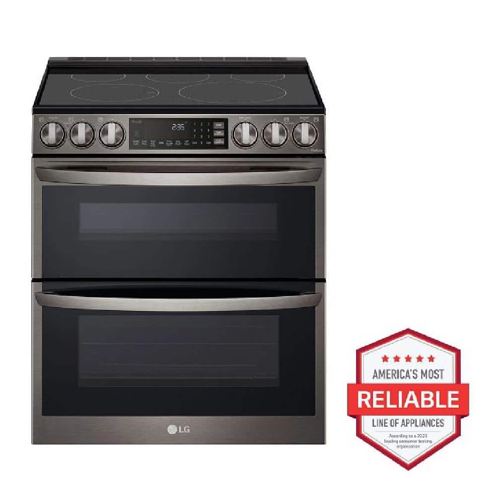 LG 7.3 cu. ft. Smart Double Oven Slide-In Electric Range with ProBake ...