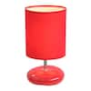Simple Designs 10.5 in. Red Stonies Small Stone Look Bedside Table Lamp ...