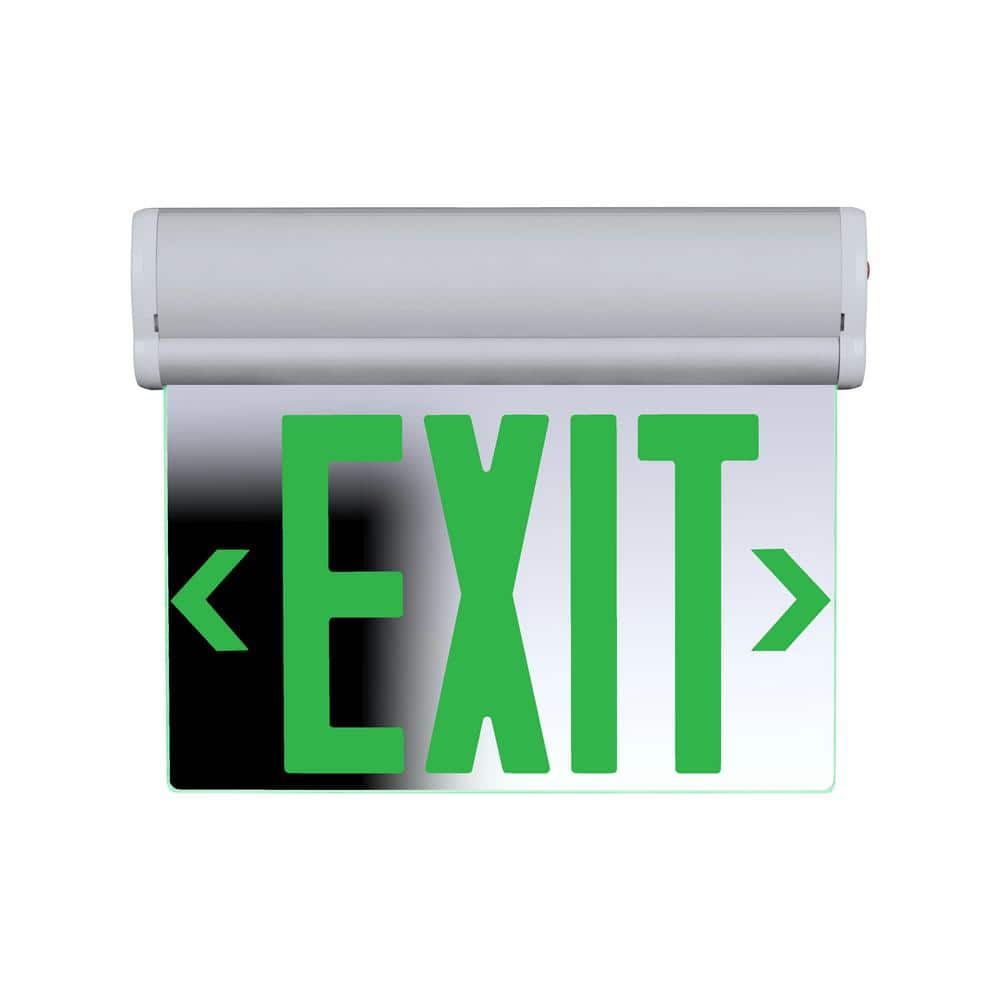 NICOR EXL220 Edge-Lit Integrated LED Emergency Exit Sign, Mirrored with ...